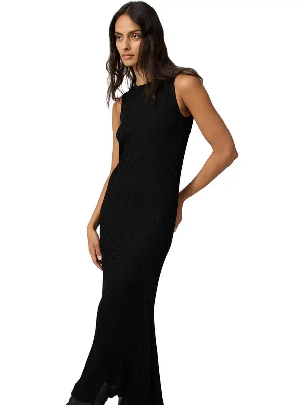 Veronica De Piante Gabby Knitted Column Dress - Black