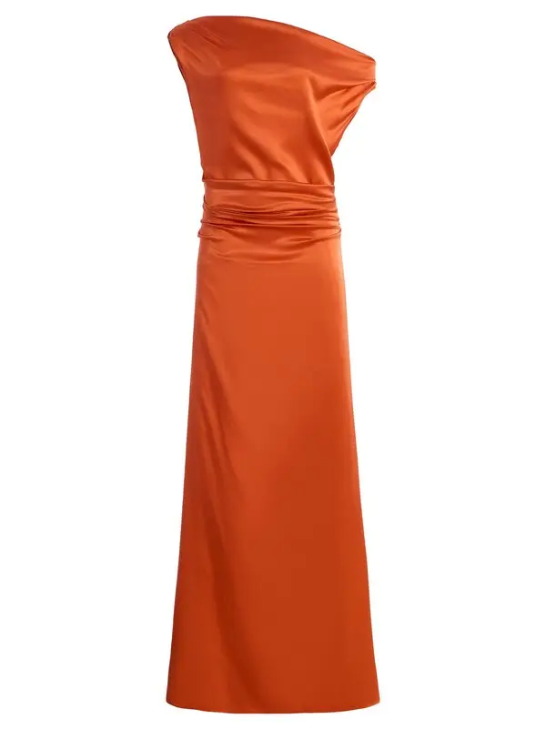 Staud Phare Silk-blend Maxi Dress - Orange