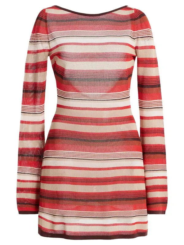 SIR. Coastline Striped Mini Dress - Red