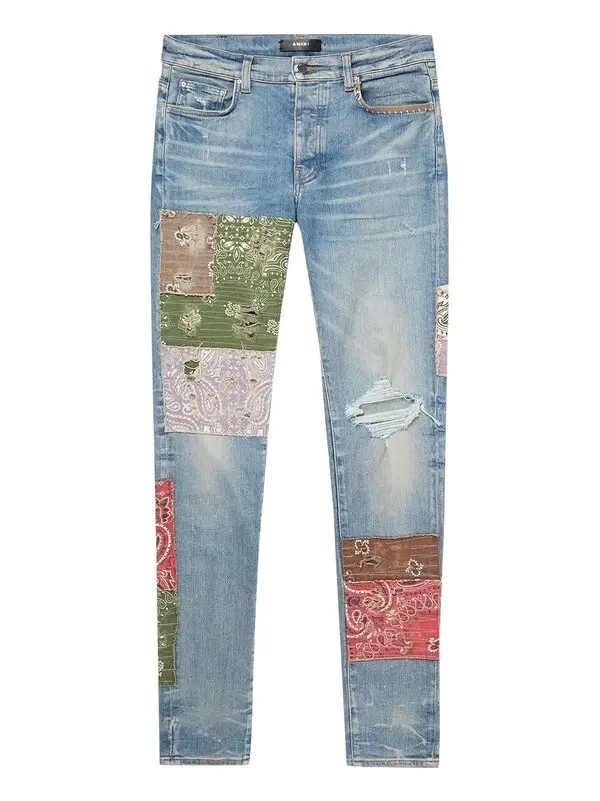 Amiri Bandana Art Patch Denim - Blue