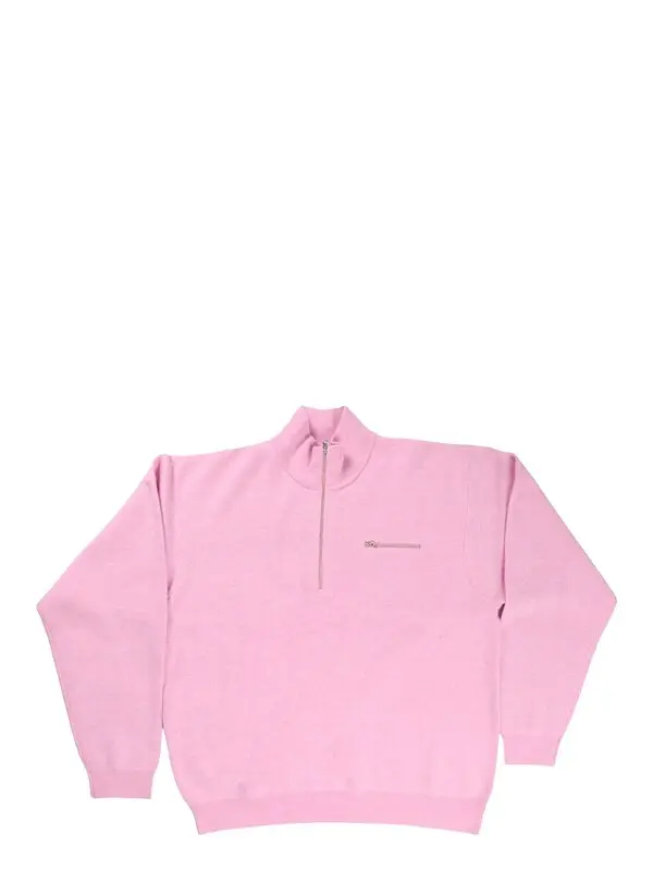 StÜssy Half Zip Mock Neck Sweater - Pink