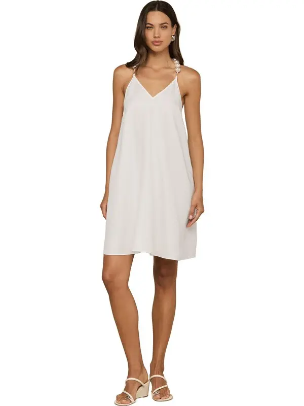 L'Agence Amora Pearl Strap Dress - Ivory