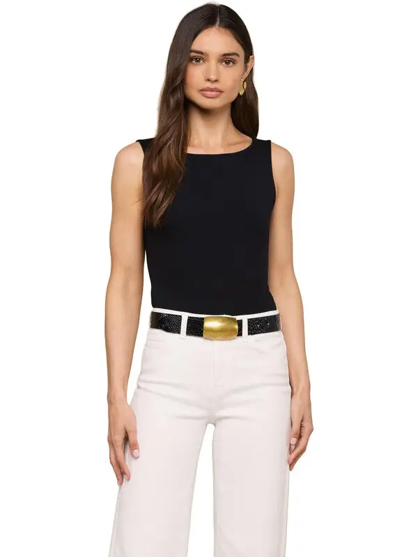 L'Agence Riza Boatneck Bodysuit - Black