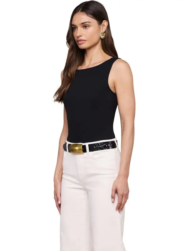 L'Agence Riza Boatneck Bodysuit - Black