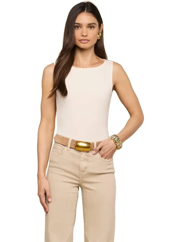 L'Agence Riza Boatneck Bodysuit - Vintage White