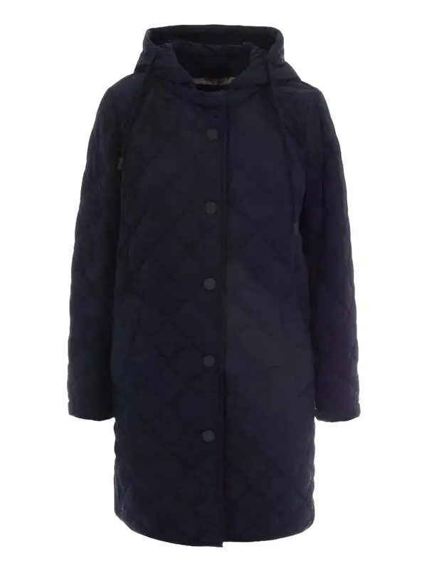 Max Mara Quilted Hooded Parka - Blue