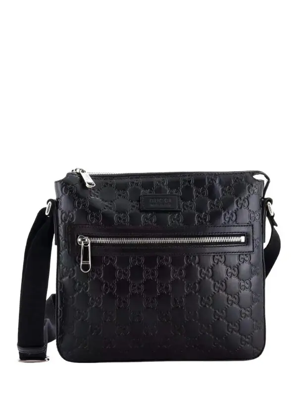 Gucci Signature Zip Messenger Bag - Black