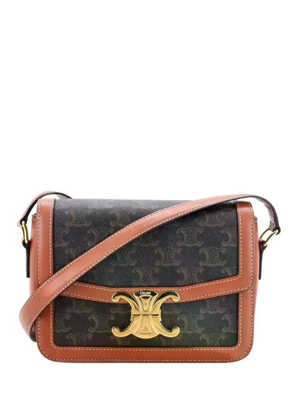Celine Triomphe Coated Canvas Teen Shoulder Bag - Brown