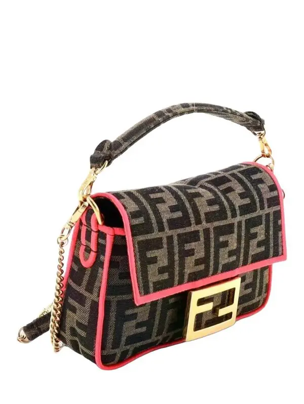 Fendi Zucca Canvas Mini Baguette Bag - Brown