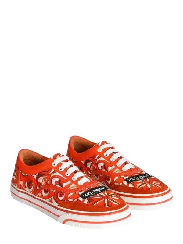 Dolce & Gabbana Majolica-print Canvas Dg Sailing Sneakers - Red