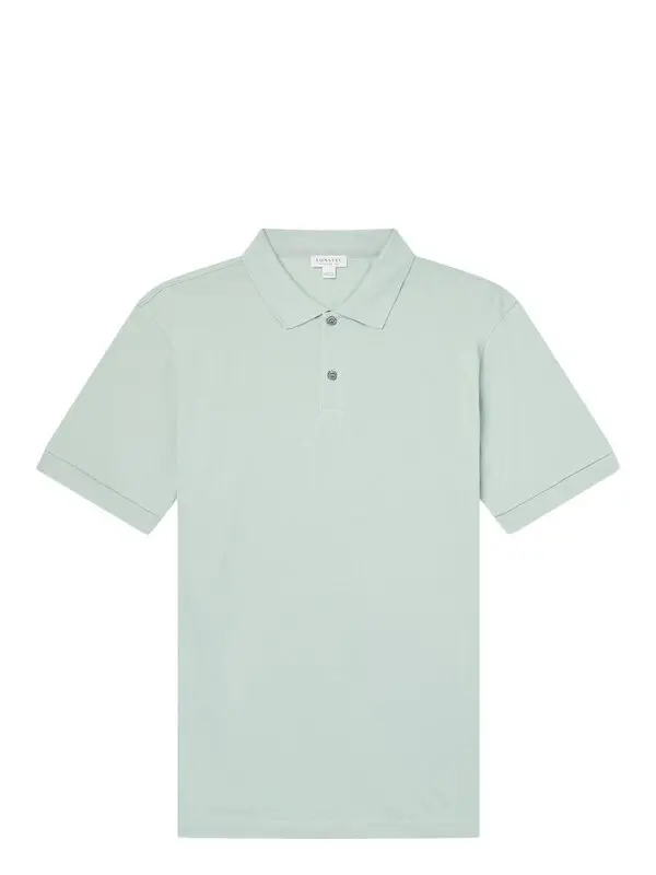 Sunspel Pima Cotton-piqué Polo-shirt - Green