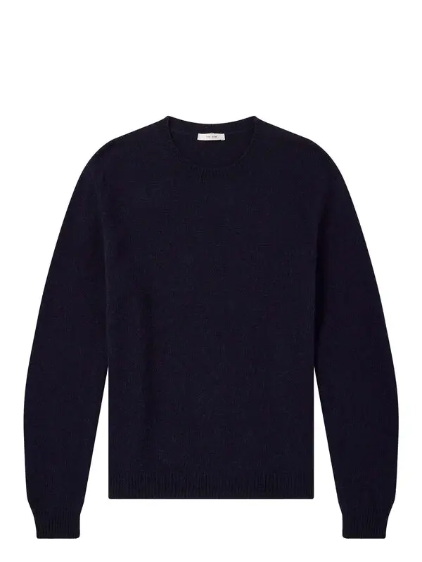 THE ROW Cyrus Cashmere And Alpaca-blend Sweater - Navy