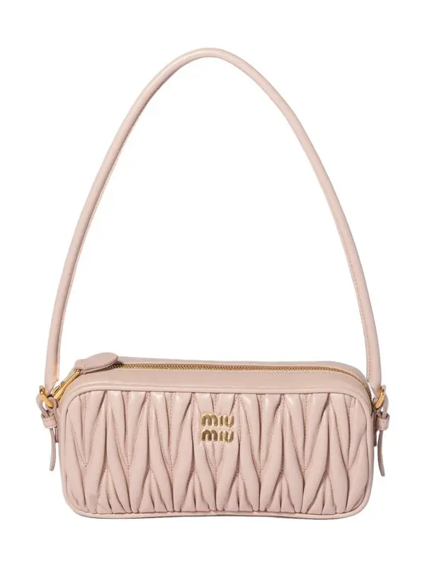 Miu Miu Matelassé Nappa Leather Pouch - Powder Pink
