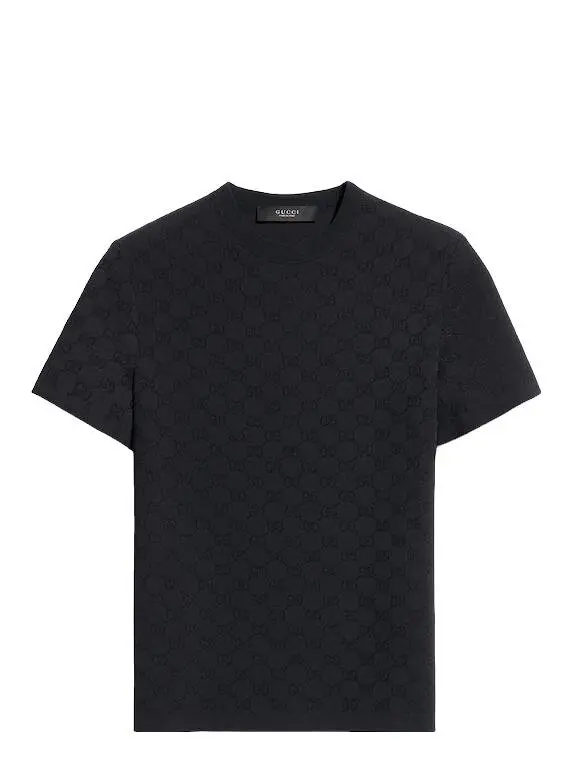 Gucci Technical Gg Fabric Jacquard T-shirt - Black