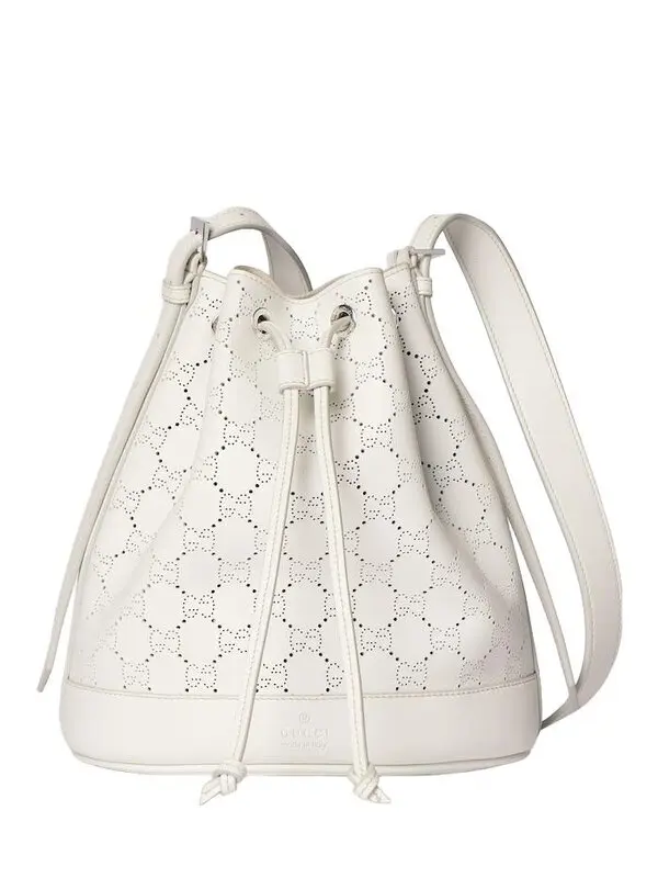 Gucci Small Bucket Bag In Leather - White