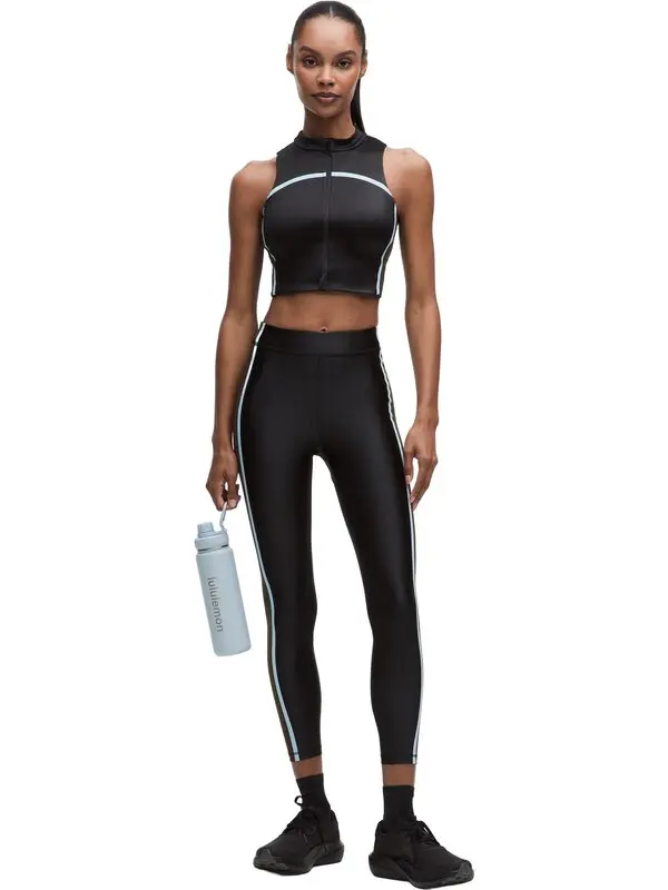 Lululemon Satin Shine High-rise Tight 25 - Black/walnut Crunch/foam Cloud
