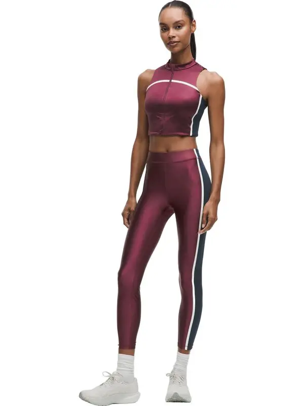 Lululemon Satin Shine High-rise Tight 25 - Burgundy Bay/true Navy/light Ivory