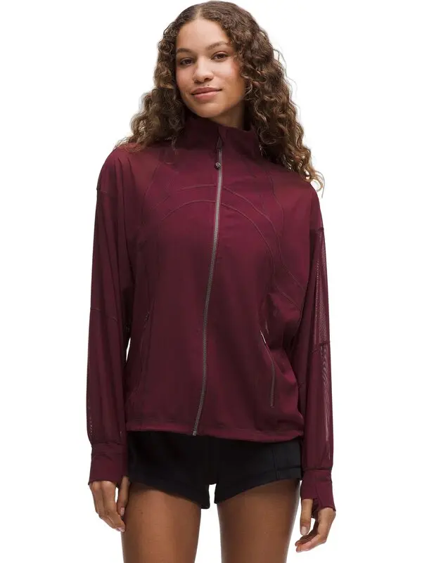 Lululemon Define Oversized Mesh Jacket - Burgundy Bay
