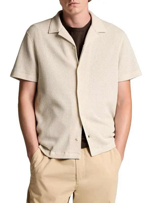 Vince Macro-waffle Cotton-blend Cabana Shirt - Blanco
