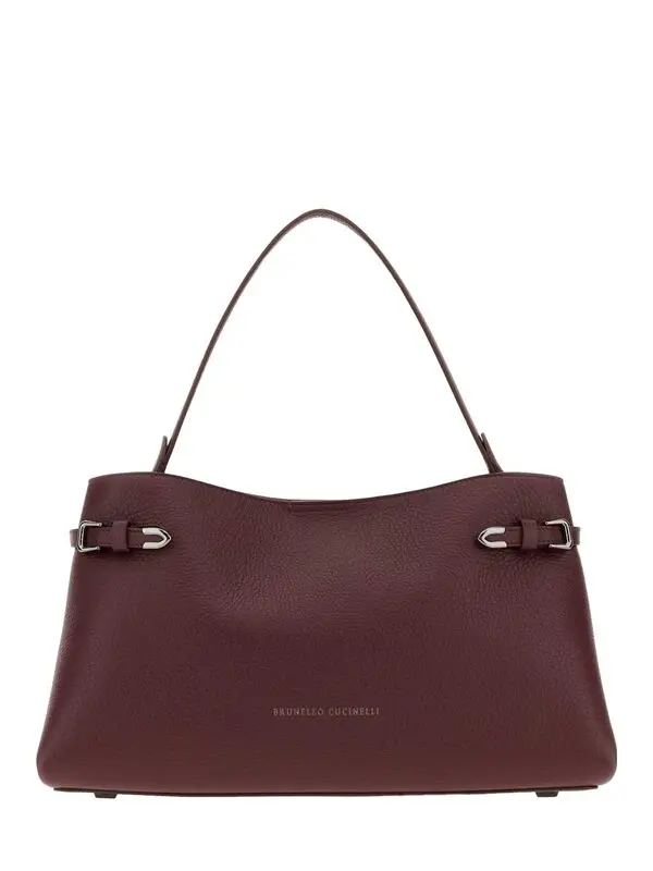 Brunello Cucinelli Grape Leather Handbag - Purple