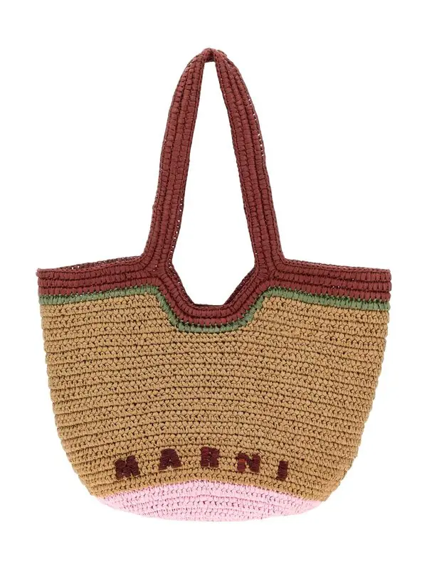 Marni Raffia Seaside Shopping Bag - Brown