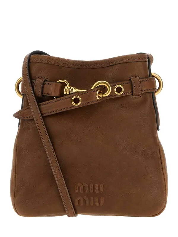 Miu Miu Caramel Nappa Leather Crossbody Bag - Brown