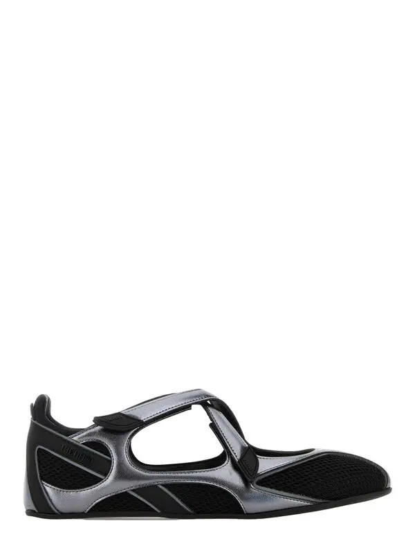 Attico Two-tone Mesh And Synthetic Leather Nomad Ballerinas - Multicolor