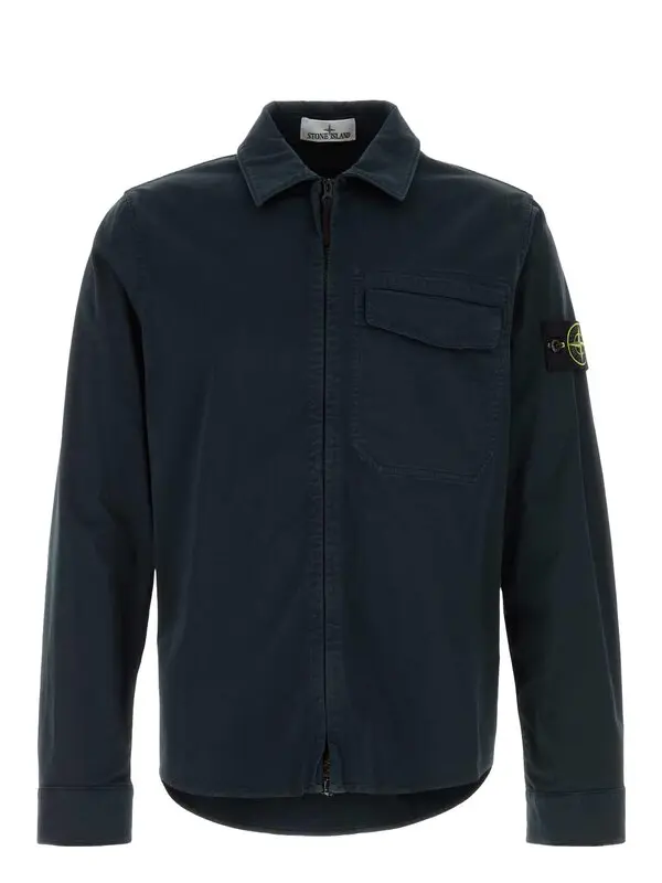 Stone Island Dark Stretch Cotton Shirt - Blue