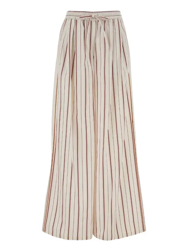 Dolce & Gabbana Embroidered Poplin Wide-leg Pants - Multicolor