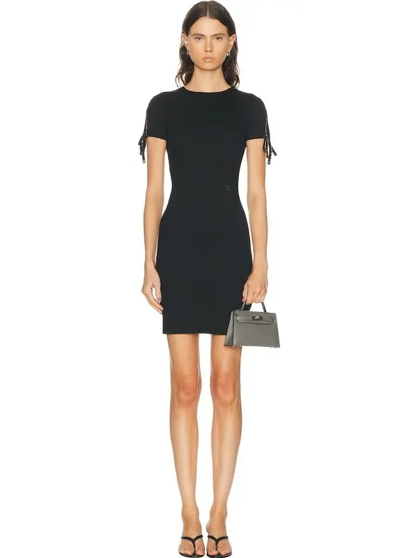 Burberry Tatiana Ribbed Mini Dress - Black