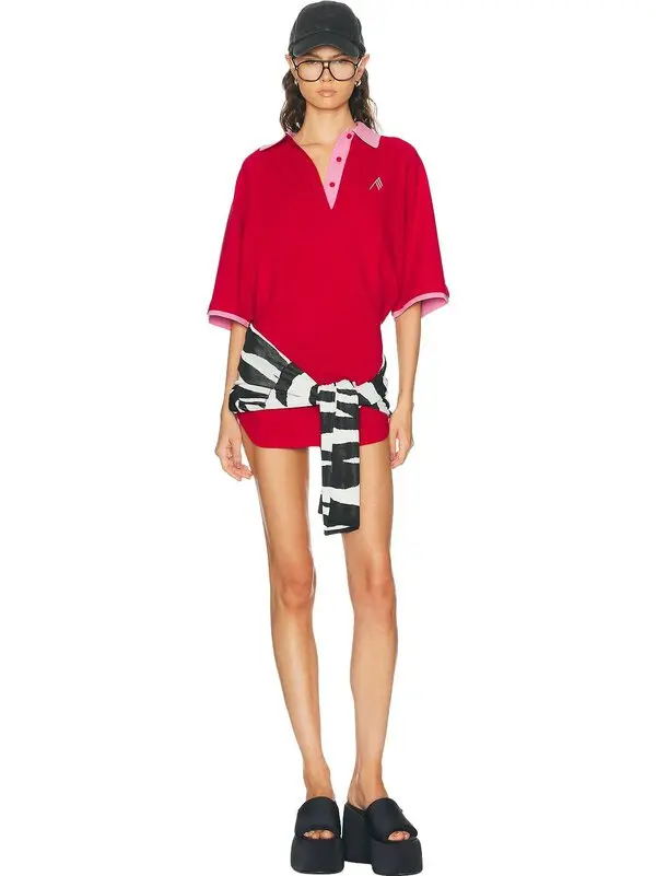 Attico Polo Mini Dress - Red