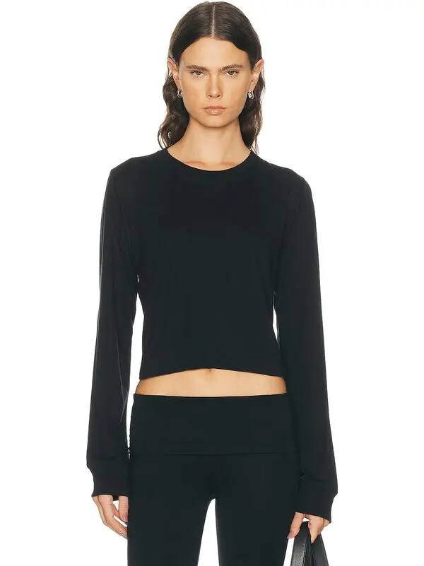 Eterne Long Sleeve Boxy Tee - Black