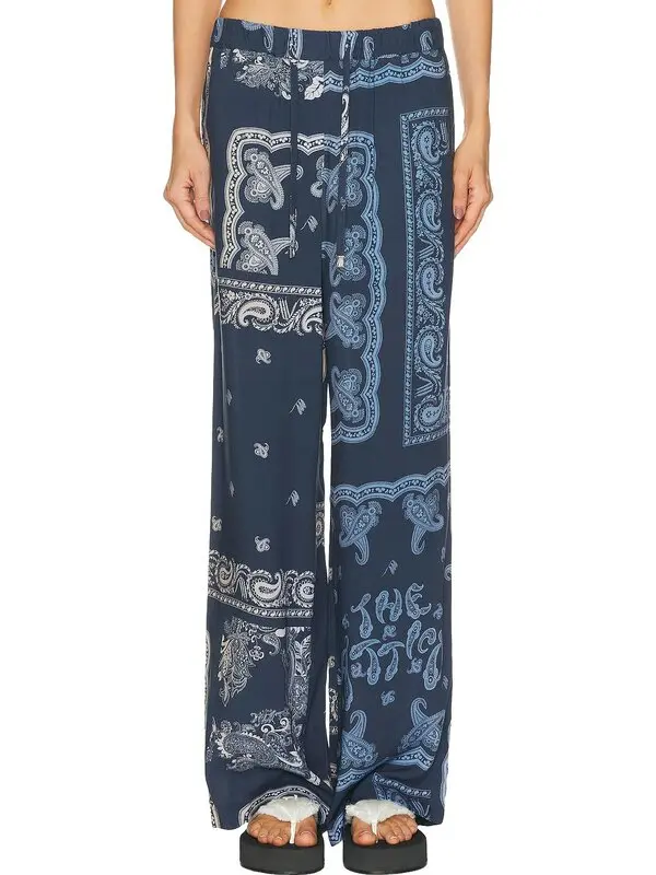 Attico Paisley Viscose Full Length Trousers - Degrade Blue
