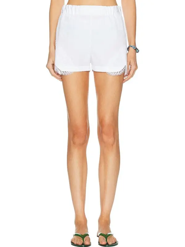 Versace Poplin Mini Skirt With Lace Detailing - Optical White