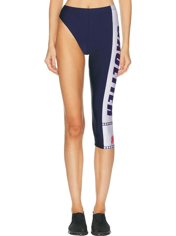 JEAN PAUL GAULTIER Asymmetric Capri Leggings - Black  Red  & White