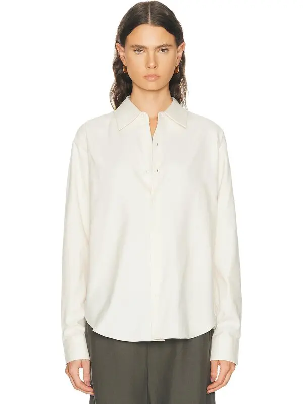 Comme Si Classic Flannel Shirt - Cream Twill