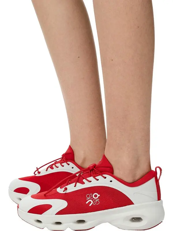 Loewe Cloudsolo Recycled Polyester Sneakers - Red/eggshell