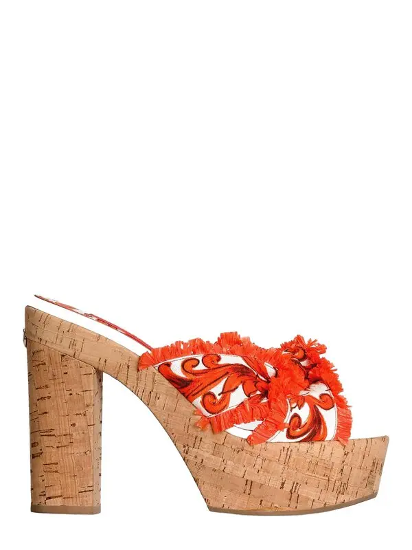 Dolce & Gabbana Majolica-print Brocade Clog Sandals - Multicolor