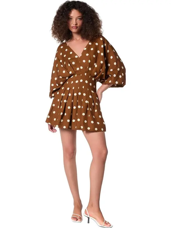 NICHOLAS Nicoline Polka Dot Dress - Spice / Ivory Polka Dot