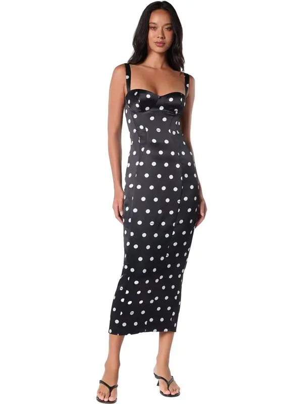 NICHOLAS Dominique Polka Dot Dress - Black / White Polka Dot