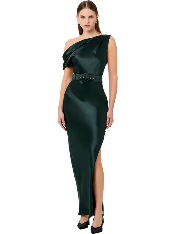 NICHOLAS Eartha One-shoulder Belted Maxi Dress - Alpine