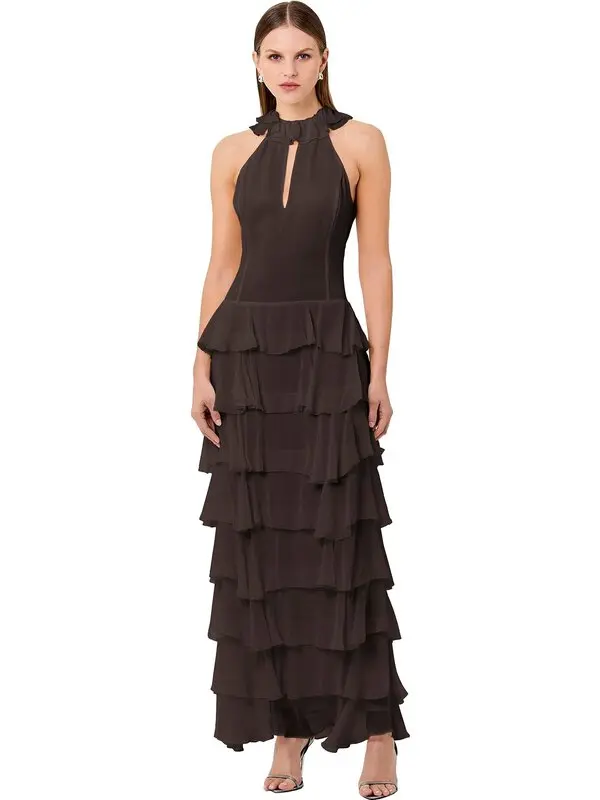 NICHOLAS Yasira Tiered Maxi Dress - Espresso