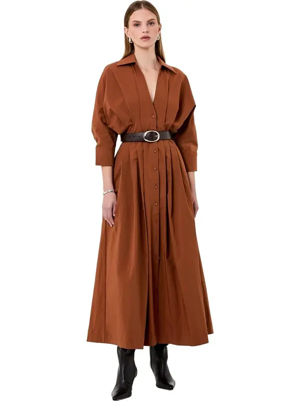 NICHOLAS Lanae Dress - Chestnut