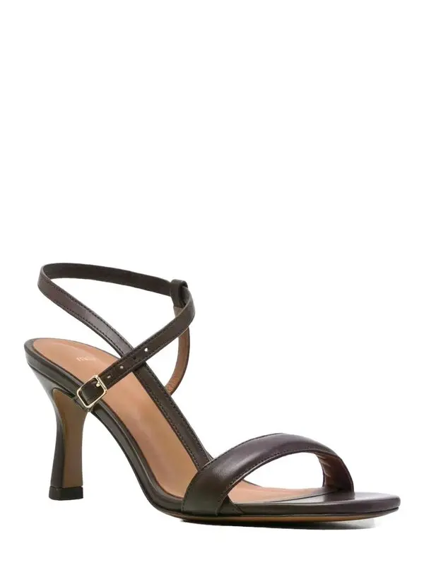 Maje Leather Crossover-strap Sandals - Brown