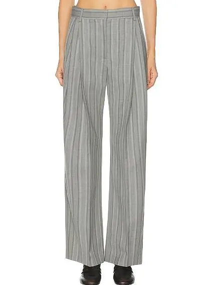 Stella McCartney Tailored Stripe Wool Trousers - Grey Melange