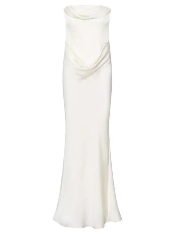 ROTATE BY BIRGER CHRISTENSEN Strapless Corsage Maxi Dress - Neutrals