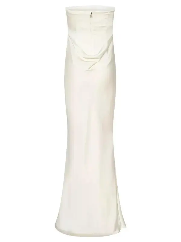 ROTATE BY BIRGER CHRISTENSEN Strapless Corsage Maxi Dress - Neutrals