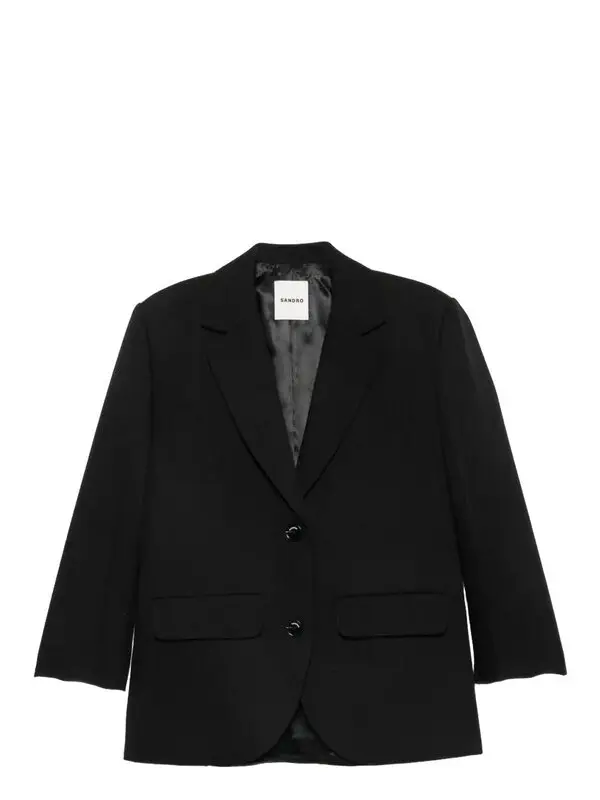 Sandro Satin-back Wool Blazer - Black
