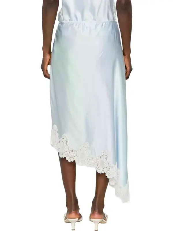Sandro Lace-trim Asymmetric Midi Skirt - Blue