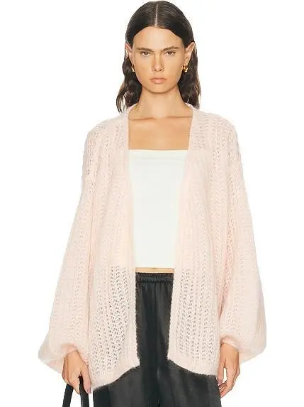 TOTEME Puffed Cardigan In Mohair Blend - Bloom